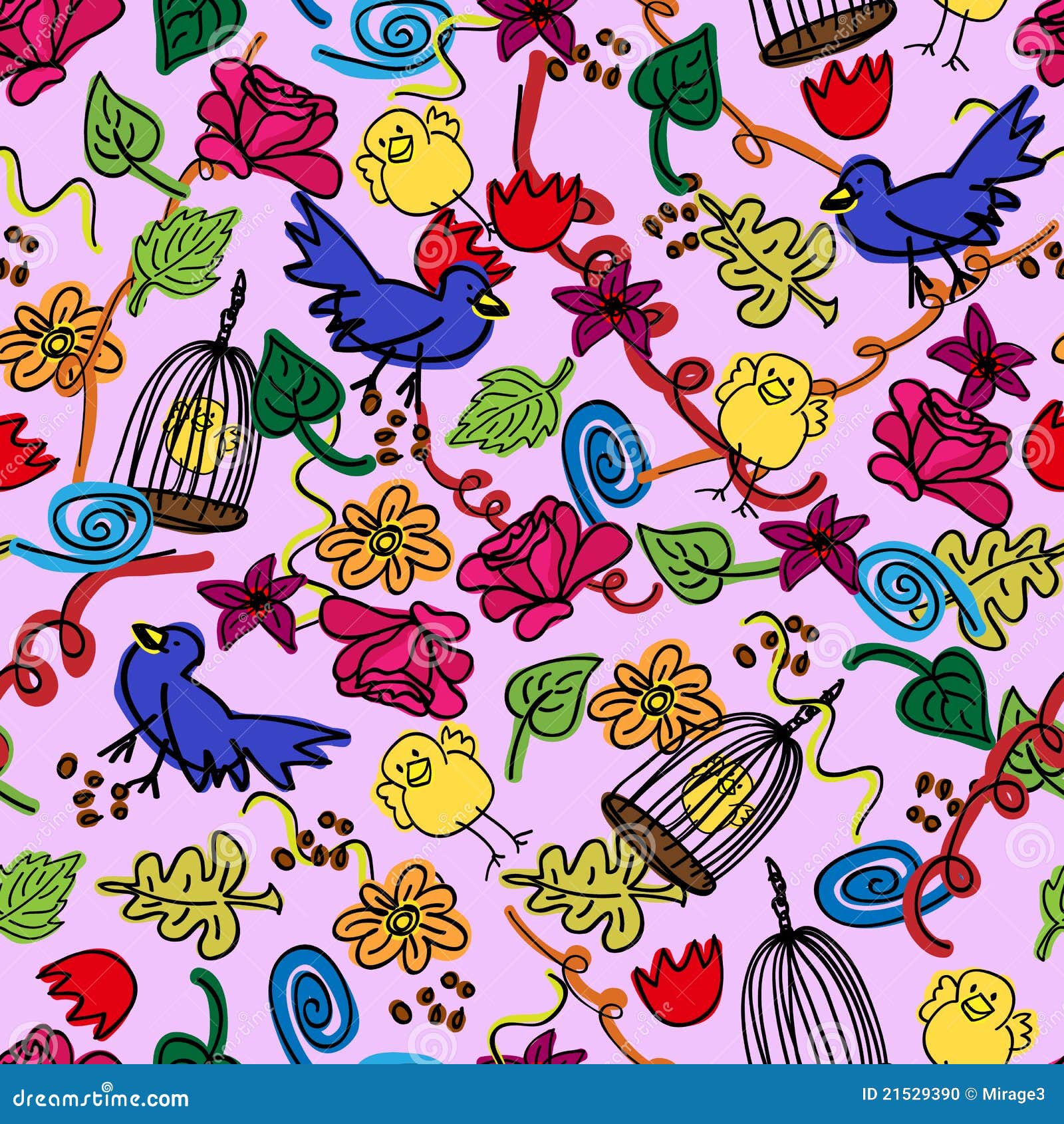 Seamless doodles stock vector. Illustration of outline - 21529390