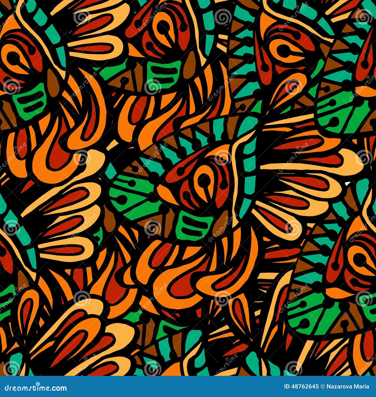 Seamless doodles pattern stock vector. Illustration of glossy - 48762645