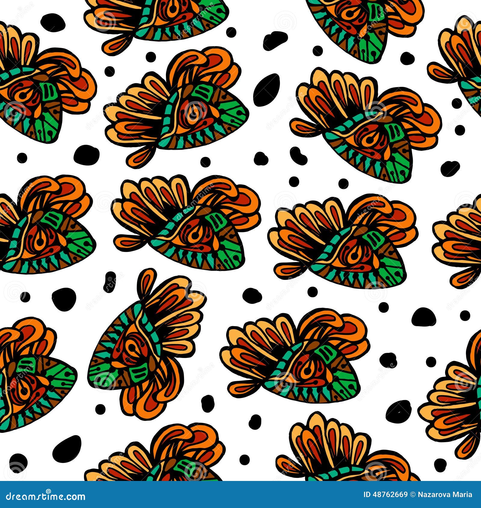 Seamless doodles pattern stock vector. Illustration of elegance - 48762669