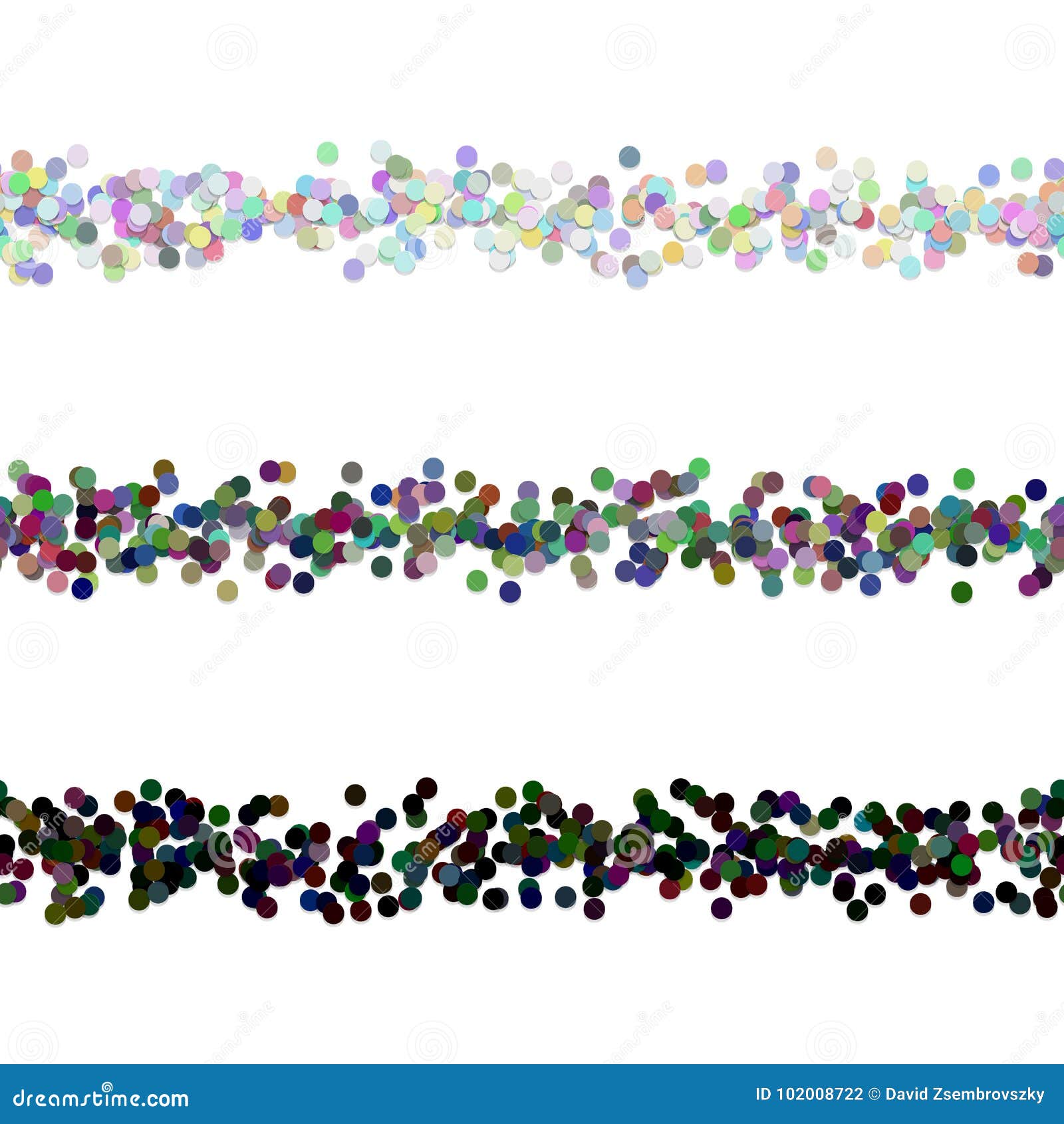 Seamless Dot Pattern Paragraph Dividing Line Design Set Stock Vector ...