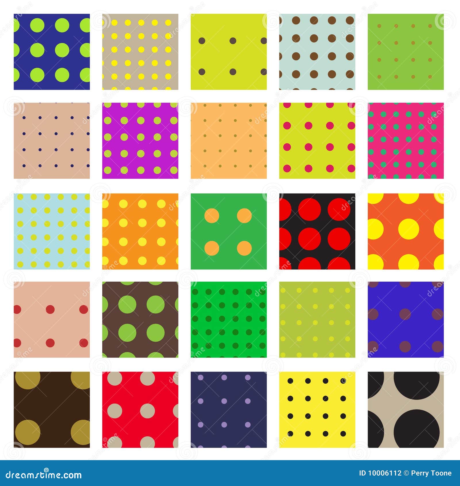 Seamless Dots Swatch Pattern Set Stock Vector - Illustration of pattern ...