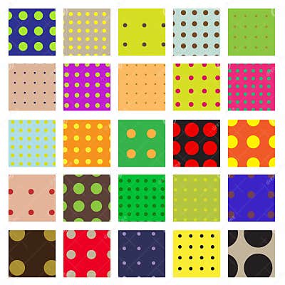 Seamless Dots Swatch Pattern Set Stock Vector - Illustration of pattern ...