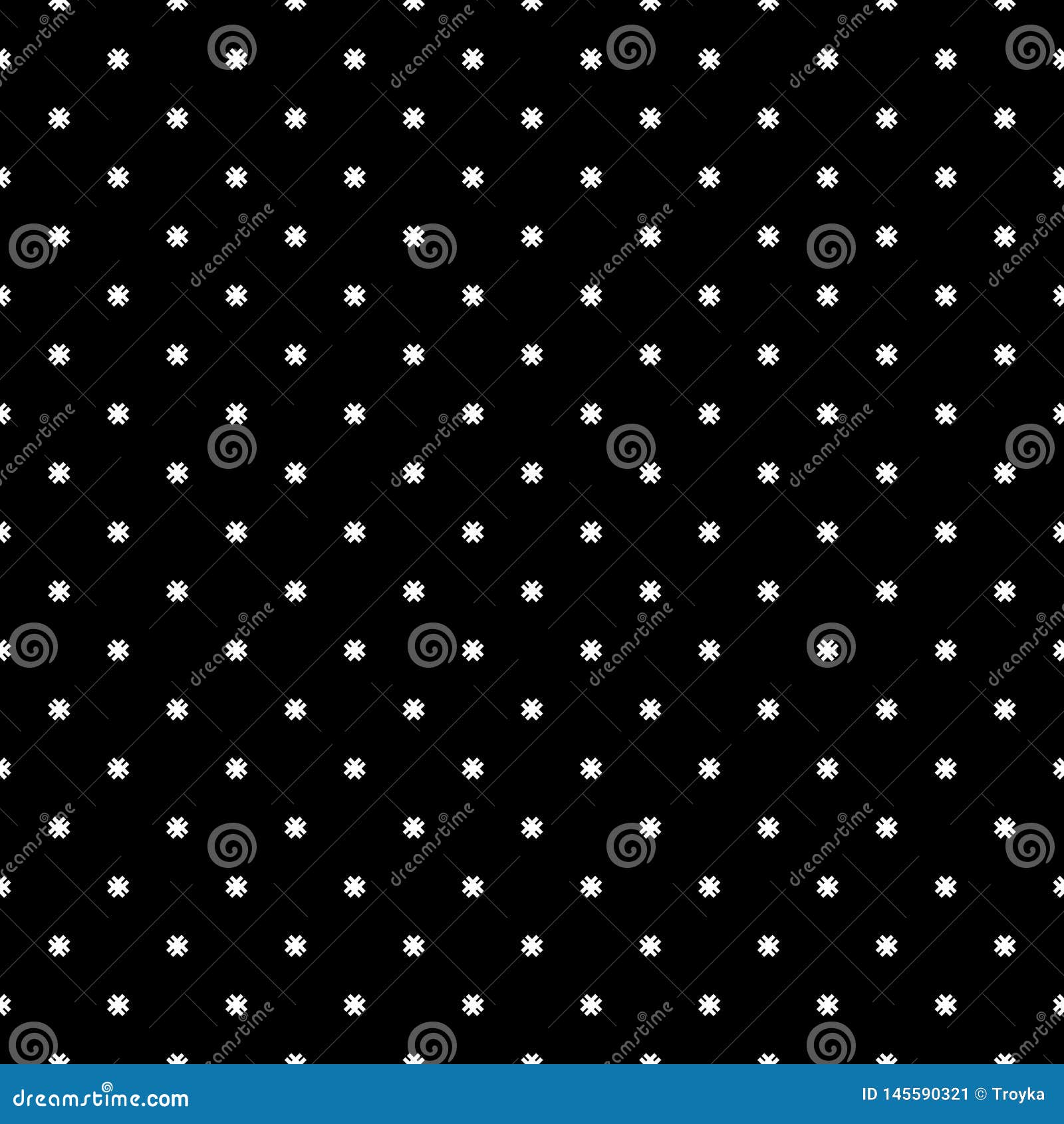 Seamless Dotted Pattern. White Square Dots on Black Background Stock ...