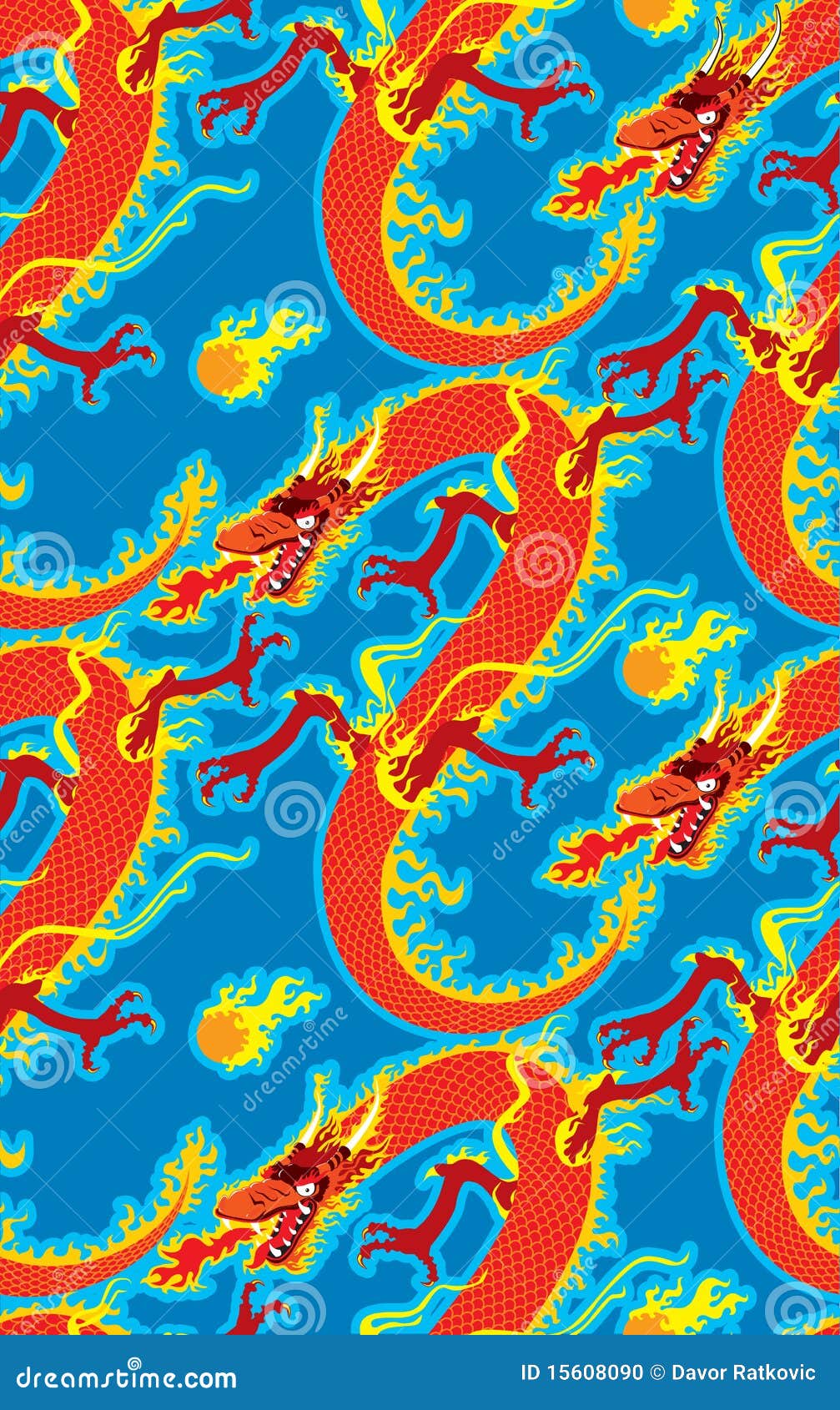 Seamless Dragon Pattern Stock Photo - Image: 15608090
