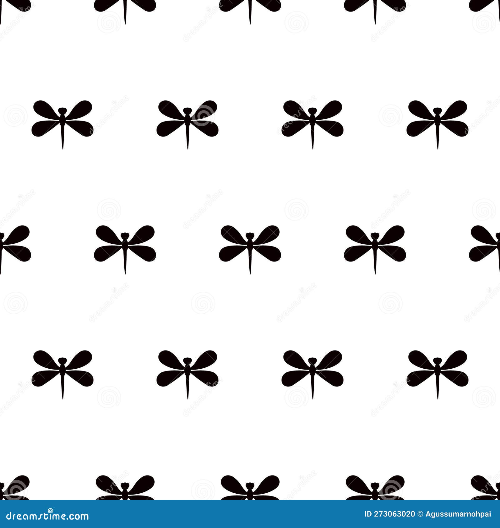 Seamless Dragonfly Pattern Cartoon Vector | CartoonDealer.com #71367811