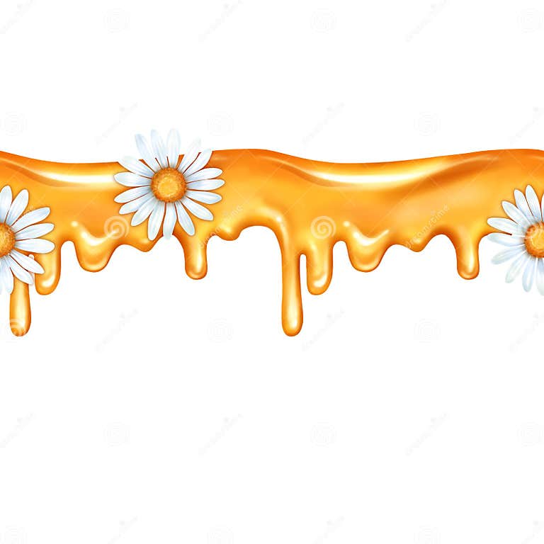Seamless Dripping Honey Pattern Stock Illustration - Illustration of ...