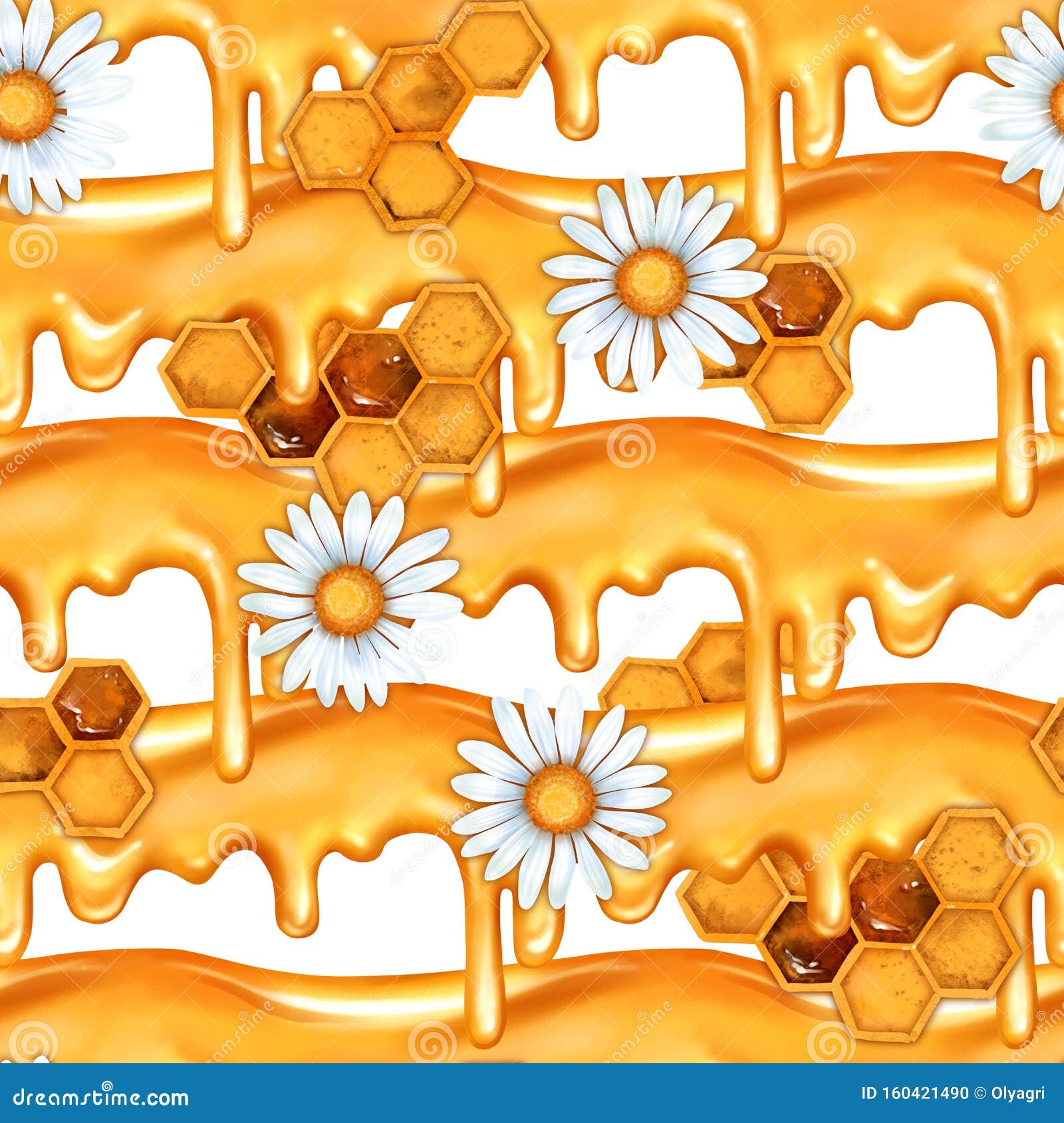 Seamless Dripping Honey Pattern Stock Illustration - Illustration of ...