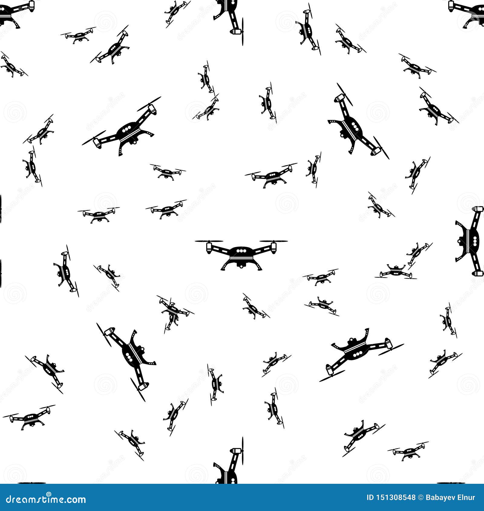 Seamless Drone Pattern on a White Background. Simple Drone Icon ...