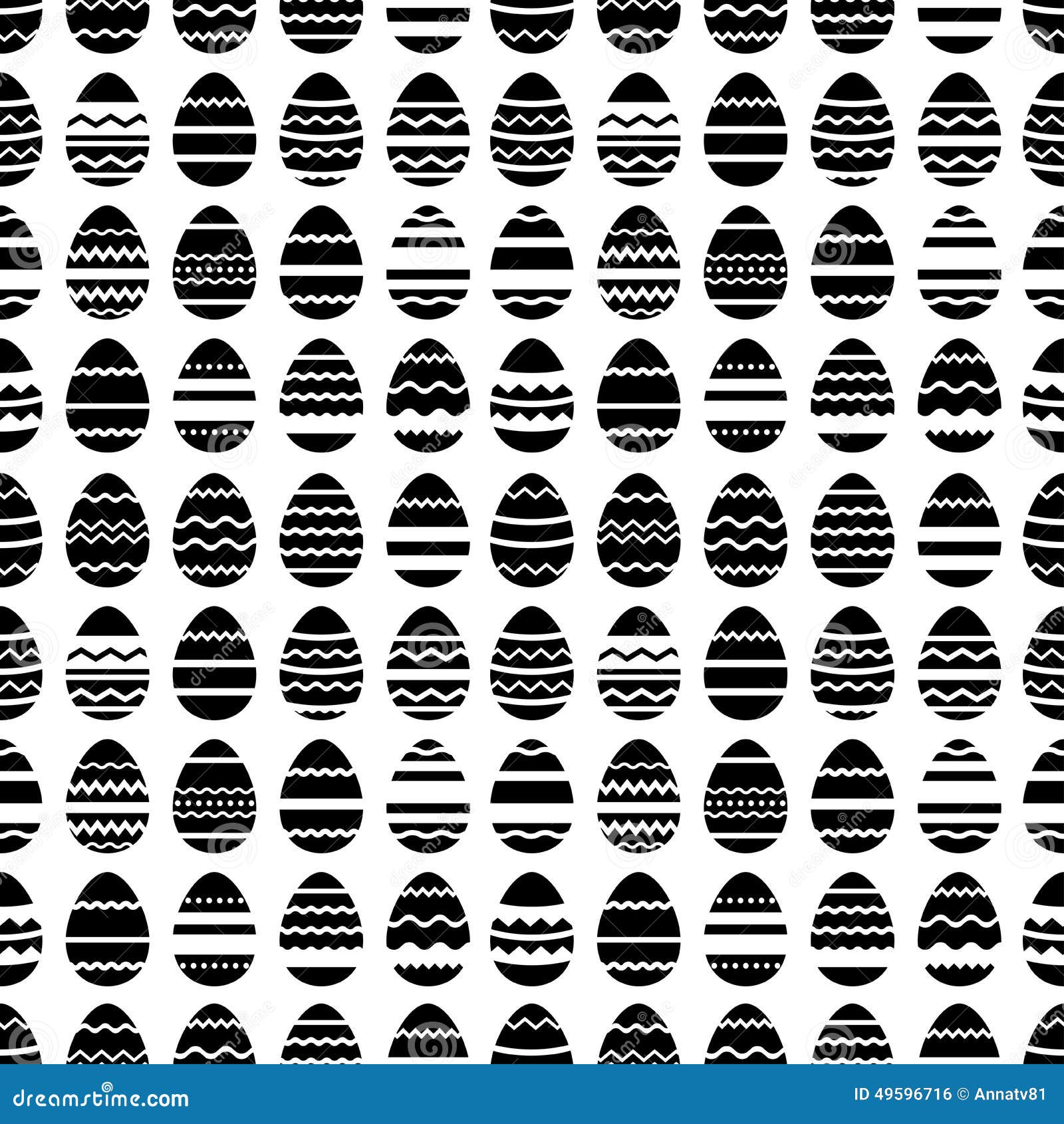 Seamless Easter Black-and White Pattern with Eggs Stock Vector ...