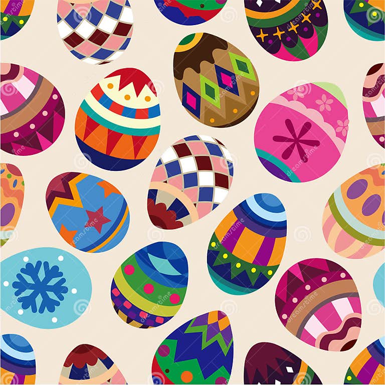 Seamless Easter Egg Pattern Stock Vector - Illustration of happy, cartoon: 17634860