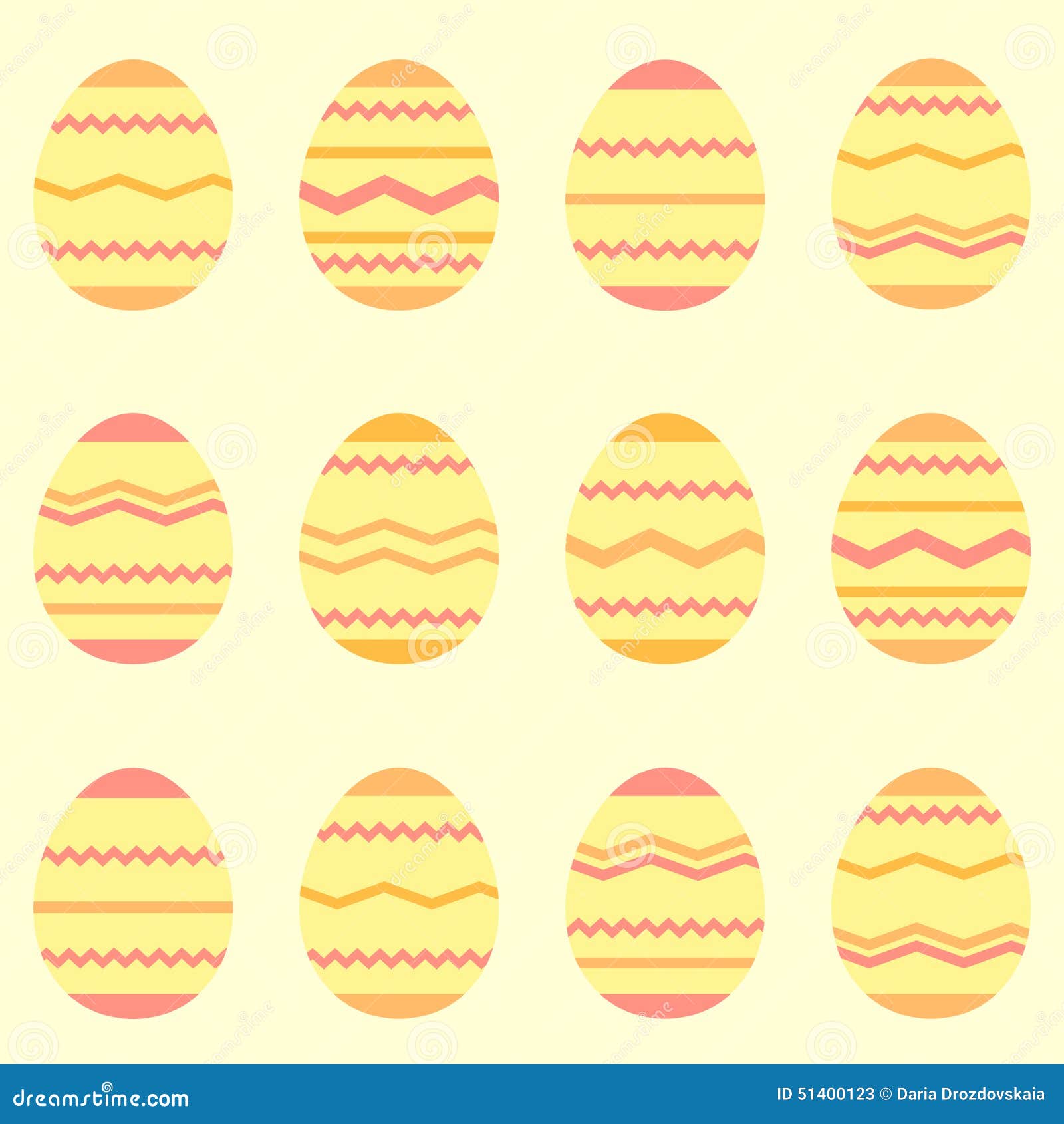Seamless Easter Egg Spring Yellow Pattern Stock Vector - Illustration ...