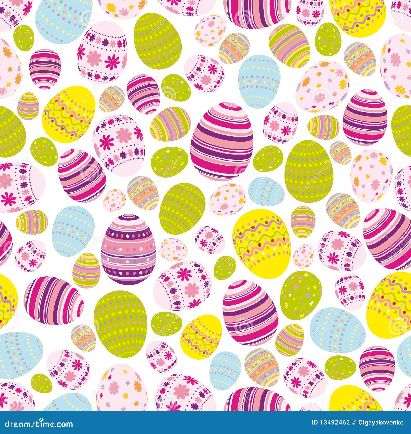 Seamless Easter Pattern With Eegs And Black Leaves Background For ...