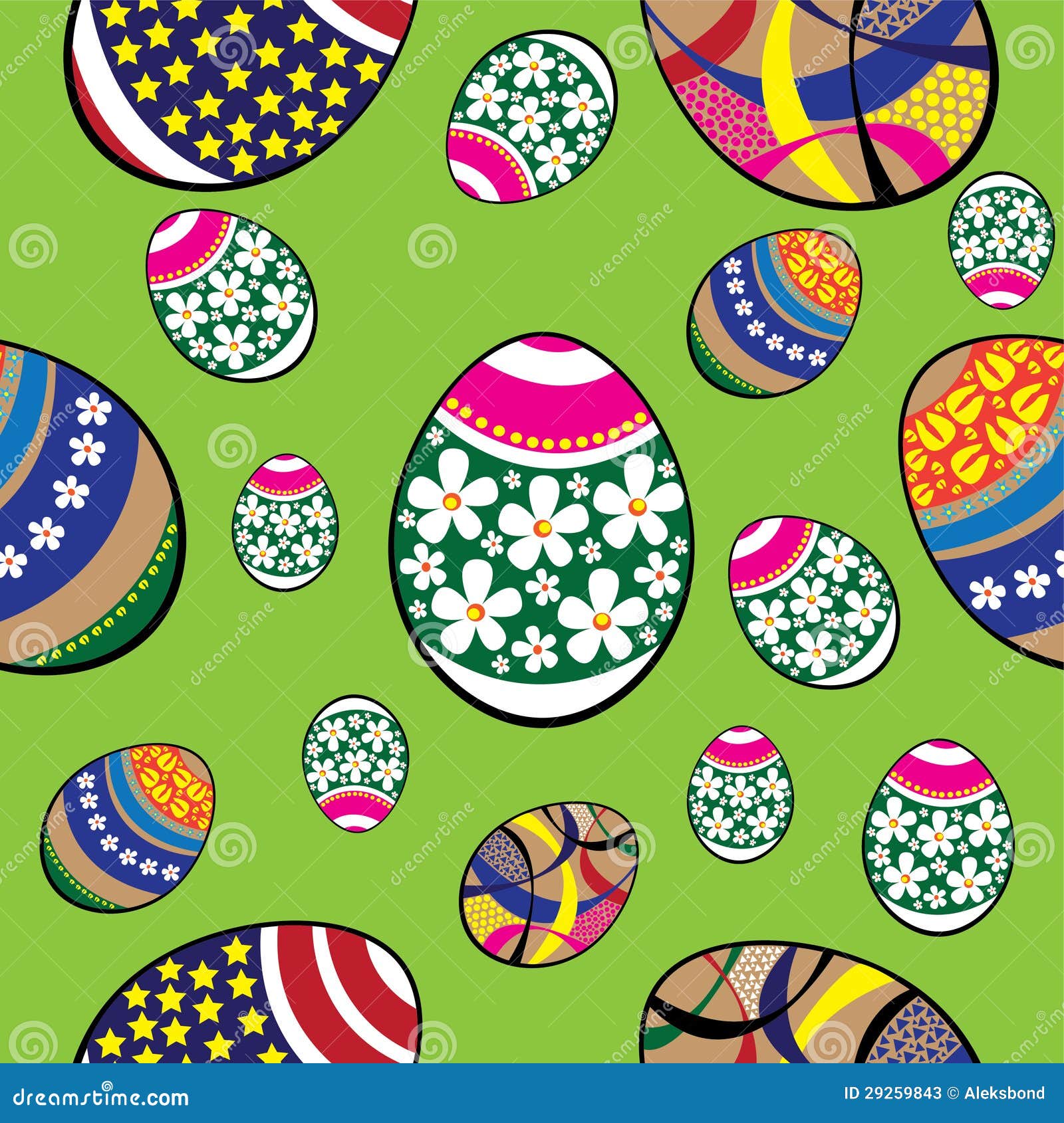 Seamless Easter Eggs Pattern Stock Vector - Illustration of white ...