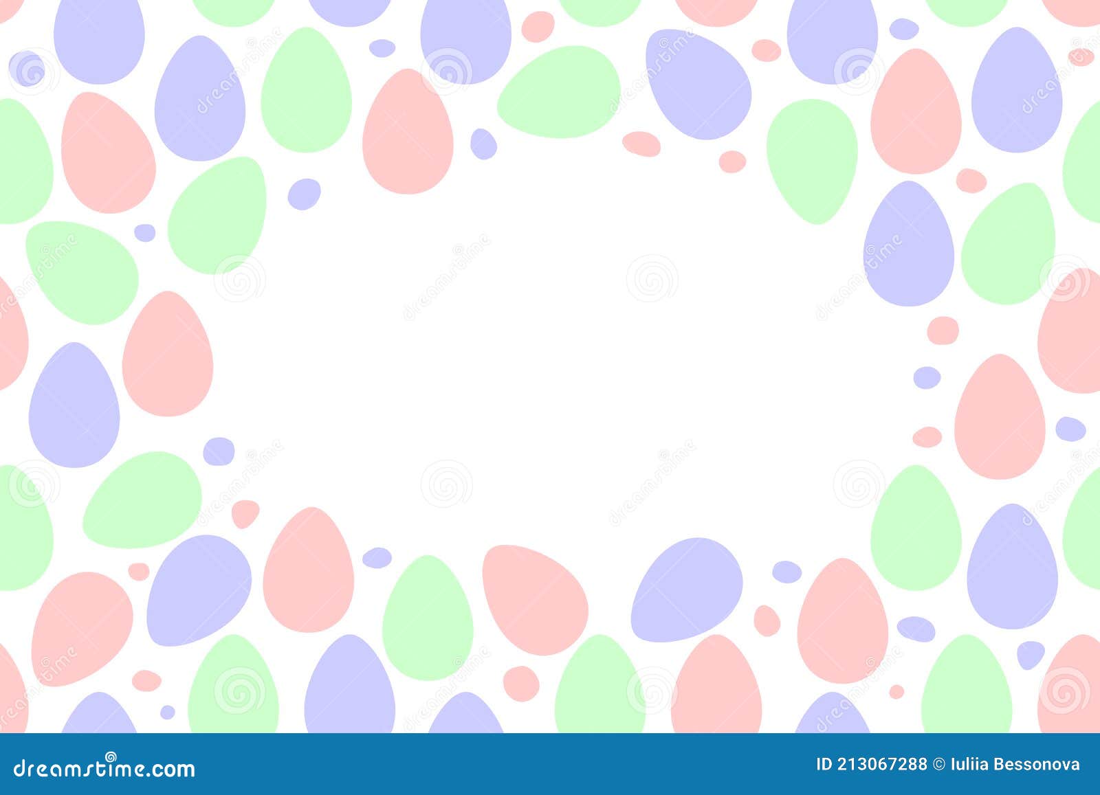 Seamless Easter Frame, Border with Ornamental Eggs and Dots. Vector ...