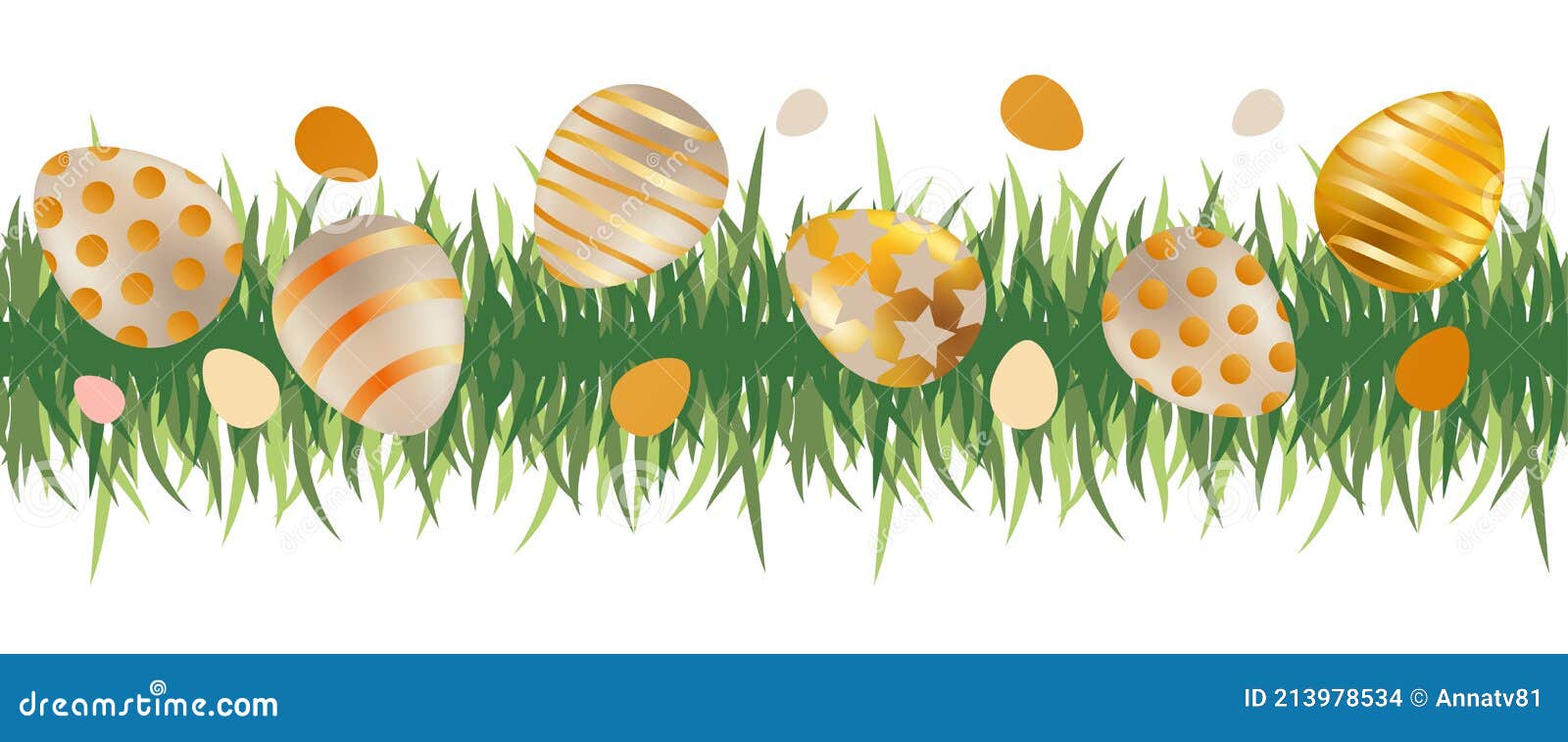 Seamless Easter Horizontal Border Stock Vector - Illustration of paint ...