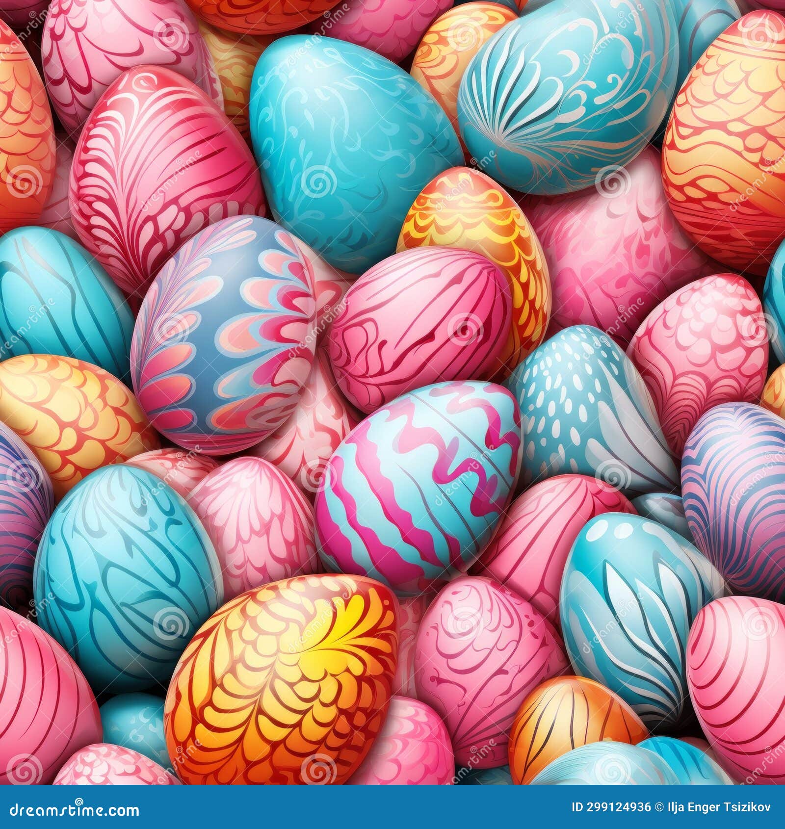 Seamless Easter Pastel Colors Background Pattern with Decorative ...