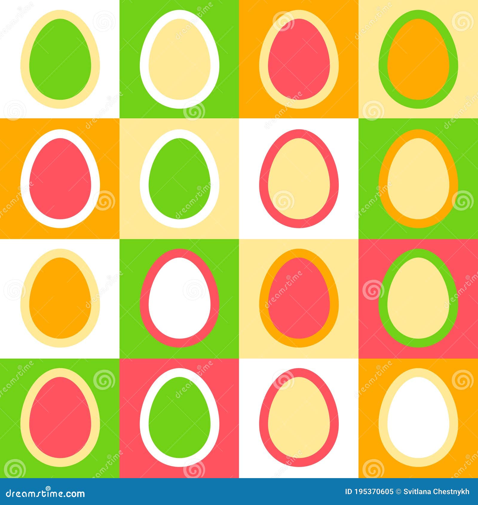 Mid Century Modern Seamless Easter Eggs Pattern Stock Vector ...