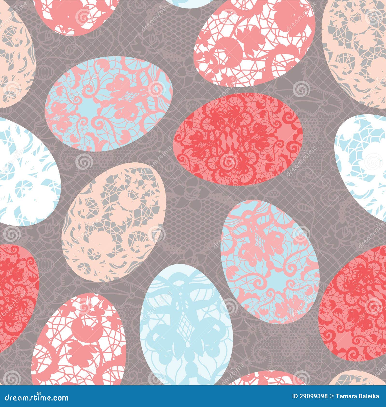 Seamless Easter Pattern with Lacy Eggs Stock Vector - Illustration of ...