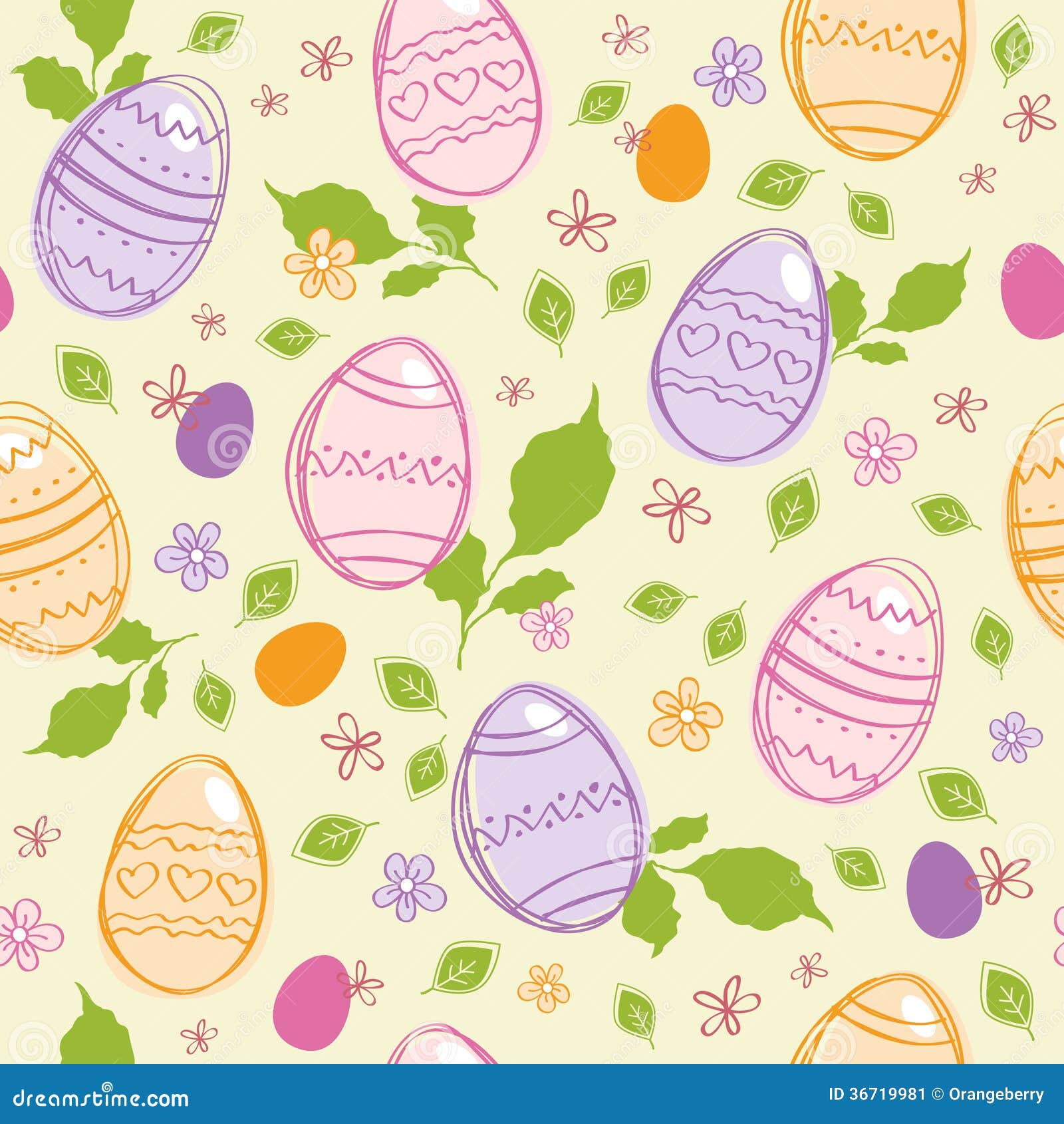 Seamless easter pattern stock vector. Illustration of decoration - 36719981
