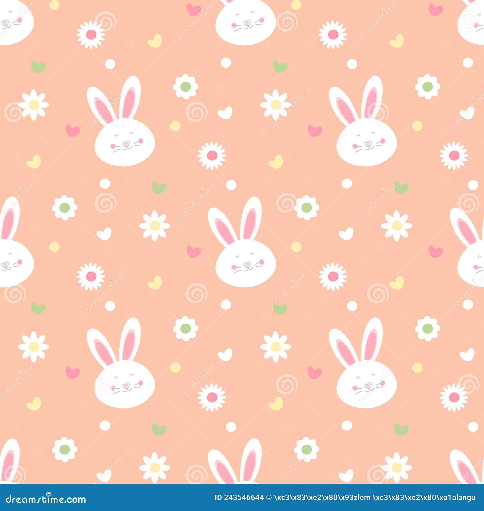 Seamless Easter Rabbit, Bunny Pattern and Background Vector ...