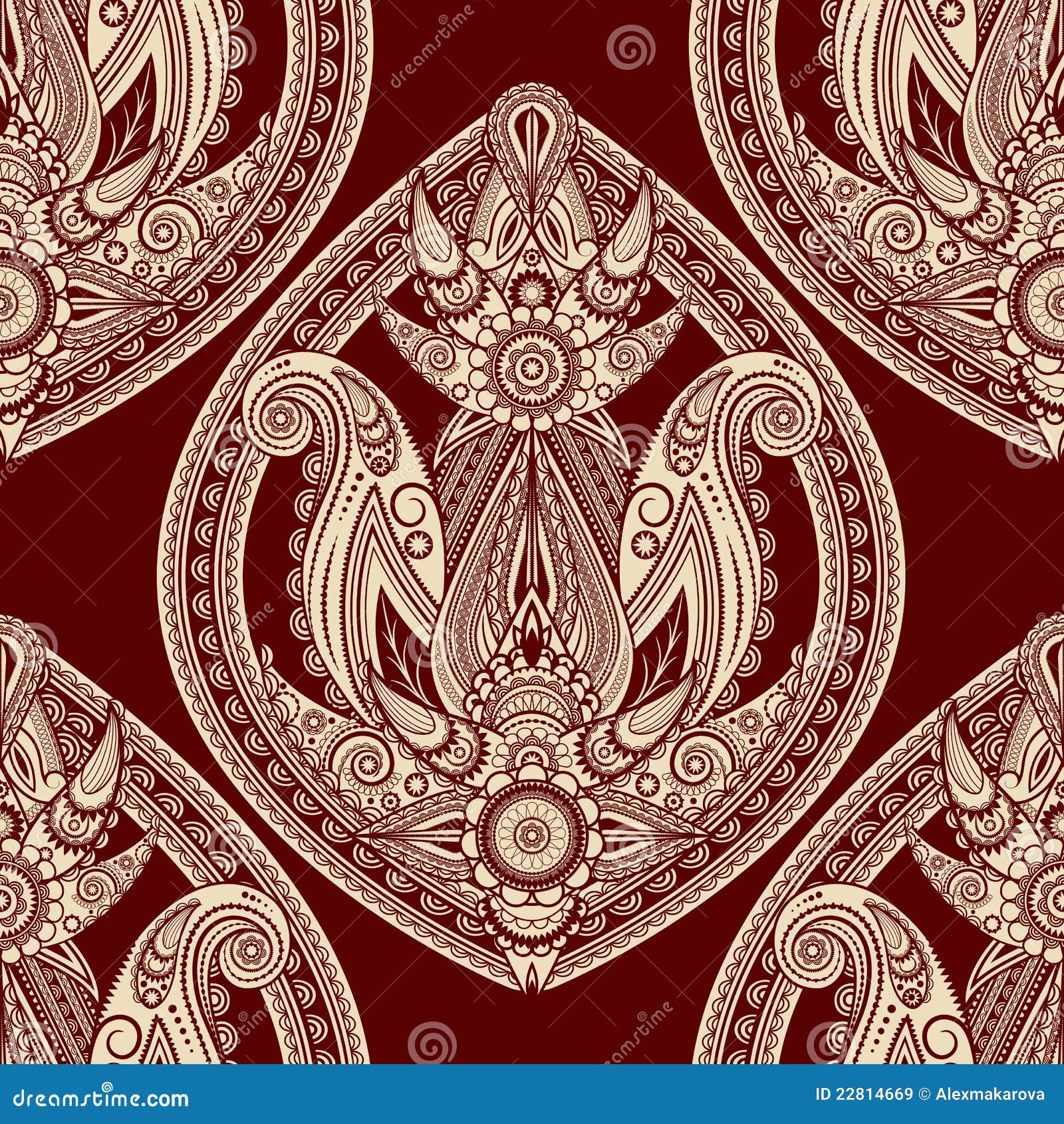 Seamless Eastern Floral Patterns Vector Illustration | CartoonDealer ...