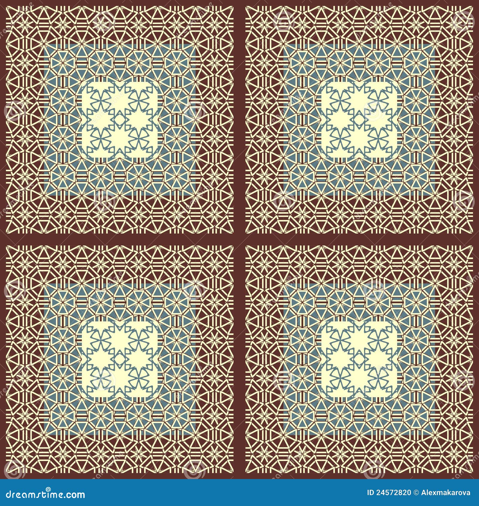 Seamless Eastern Style Pattern Stock Vector - Illustration of geometric ...