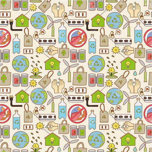 Seamless eco pattern stock vector. Illustration of frame - 18403500