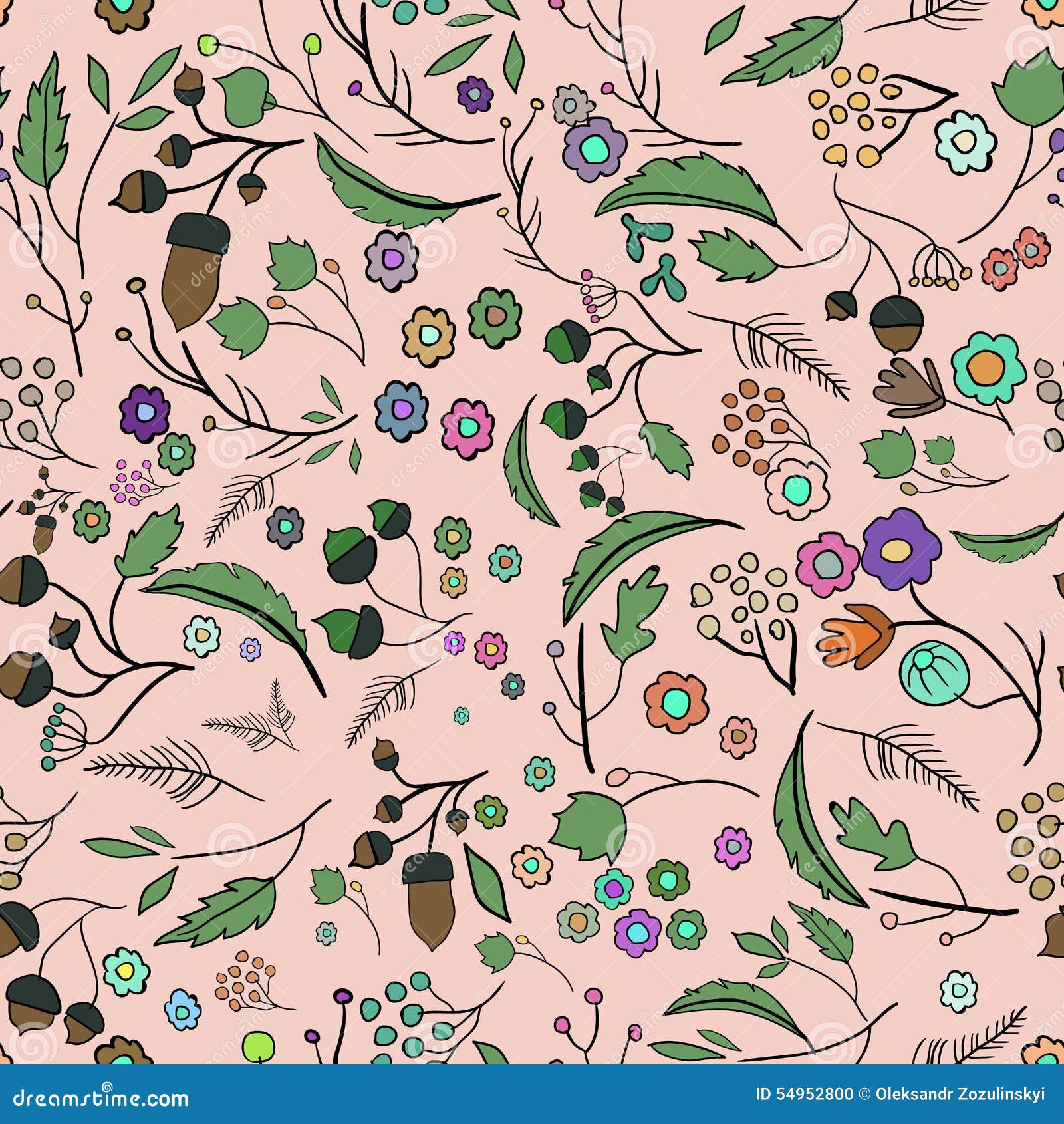 Seamless Ecology Pattern with Leaves. Vector 3 Stock Vector ...