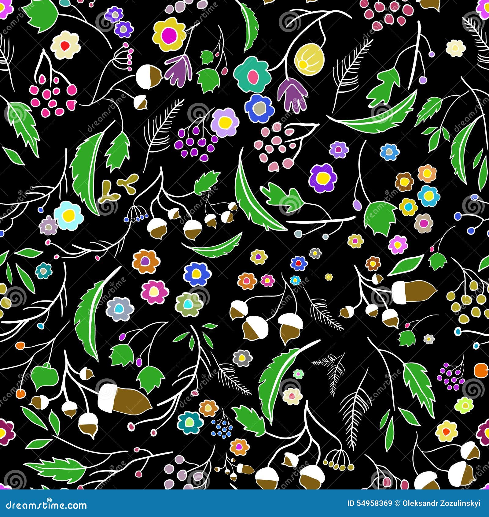 Seamless Ecology Pattern with Leaves. Vector 5 Stock Vector ...