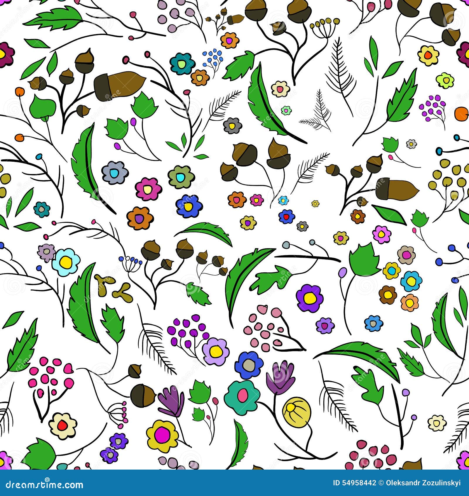 Seamless Ecology Pattern with Leaves. Vector 1 Stock Vector ...
