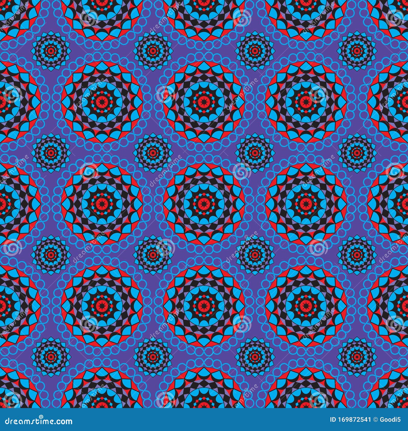 Seamless and Editable Vector African Design Pattern in Blue Stock ...