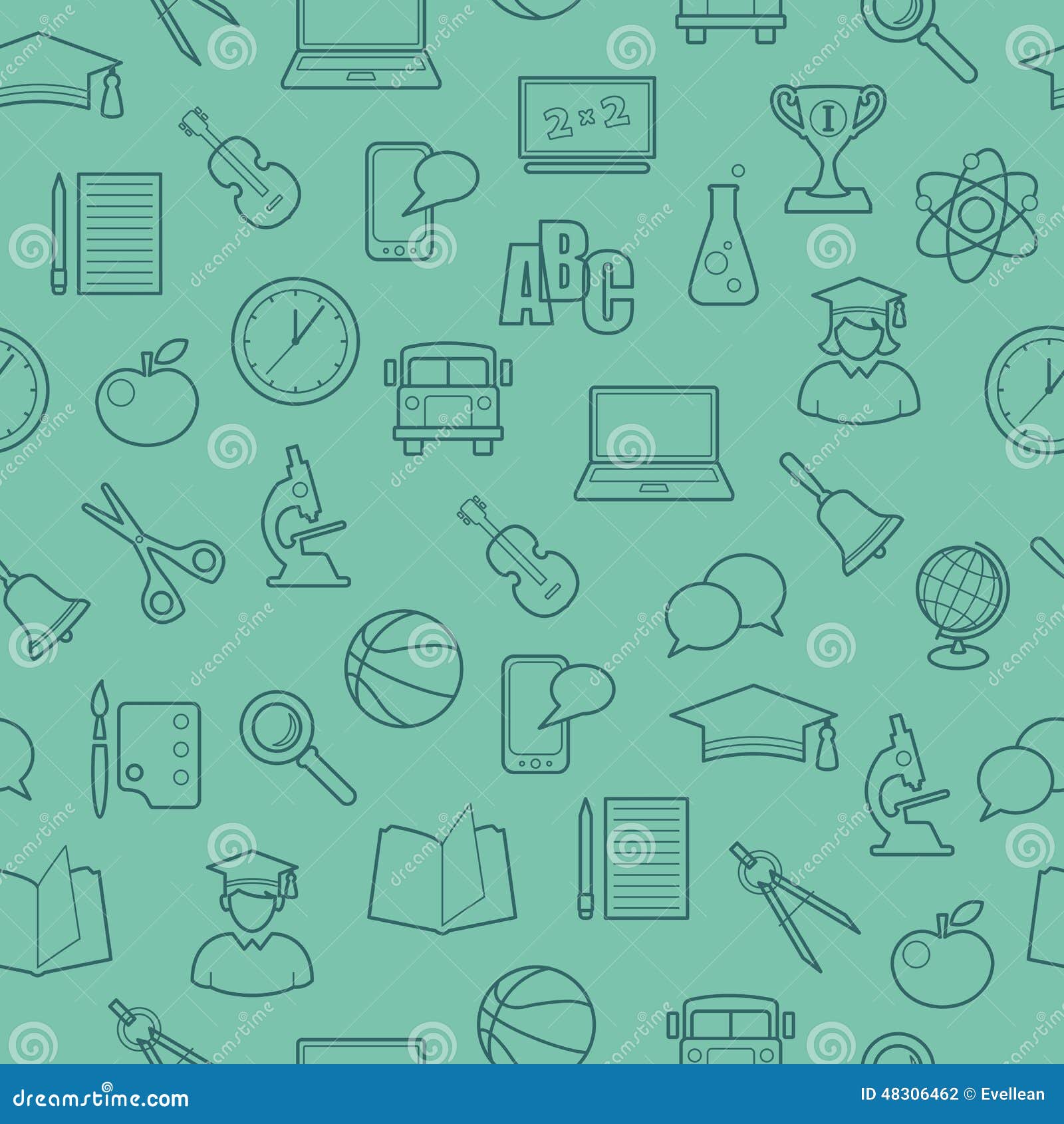 Seamless Education and Science Background Stock Vector - Illustration ...