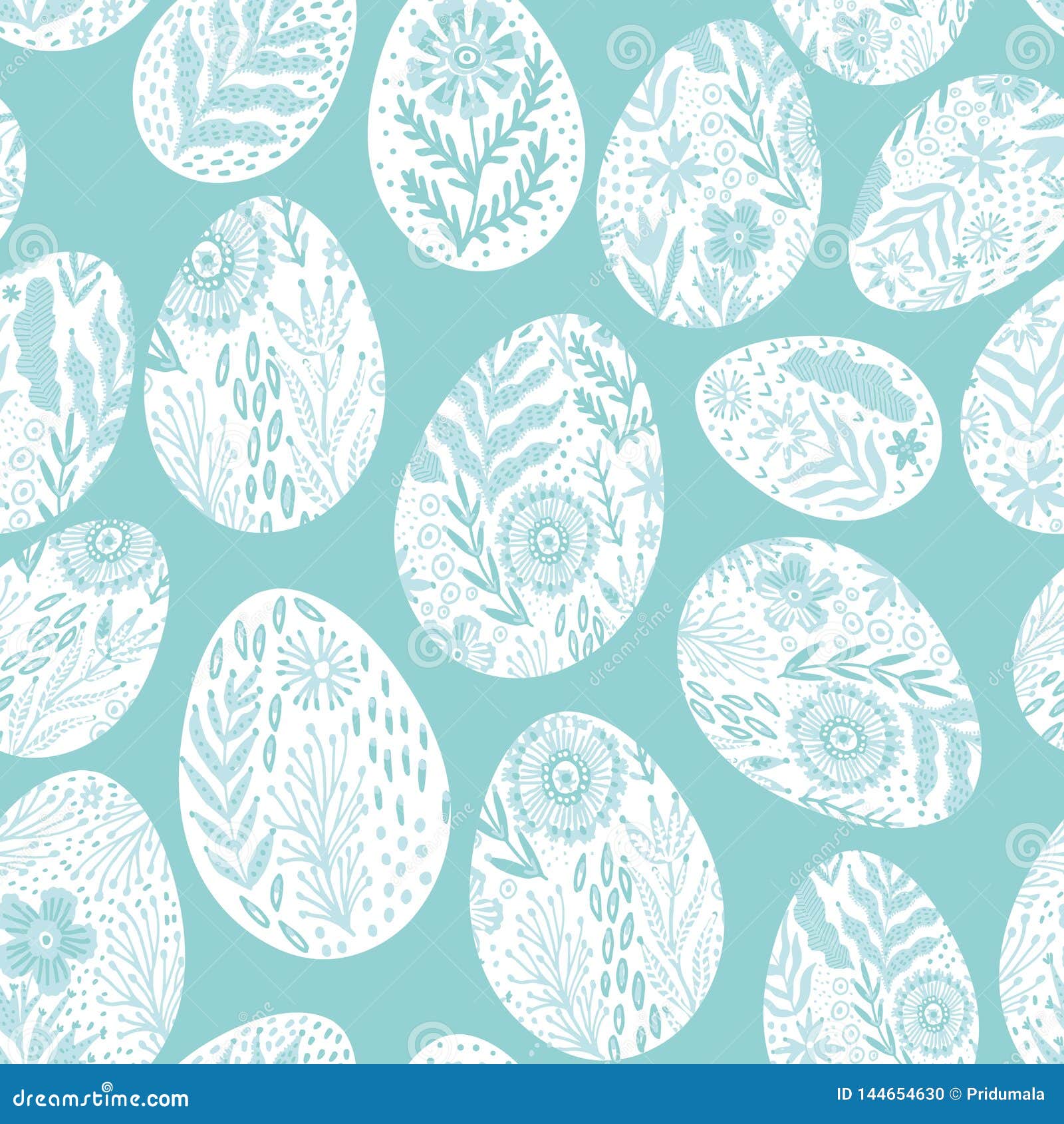 Seamless Eggs Pattern on the Easter Theme. Graphic Vector Pattern with Festive Eggs in Folk ...