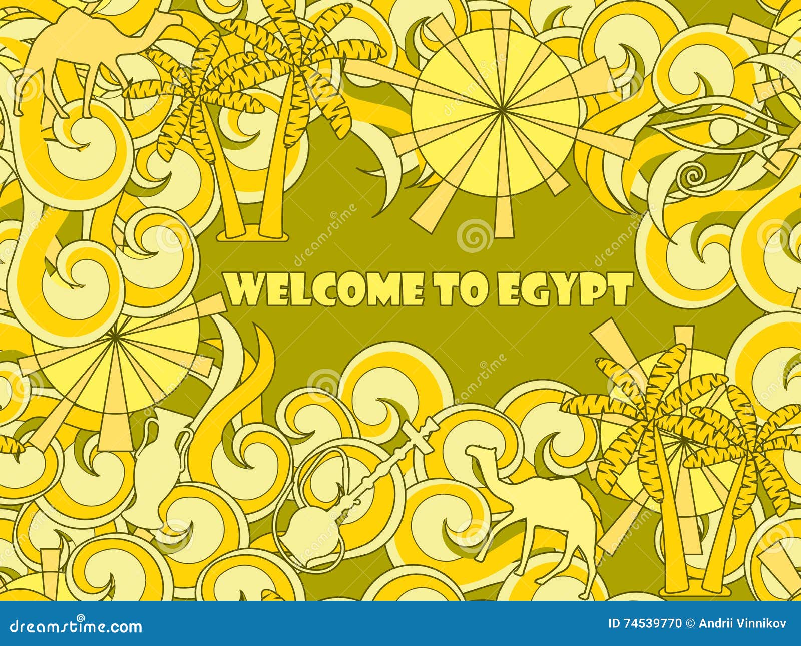 Seamless Egypt pattern. stock vector. Illustration of endless - 74539770