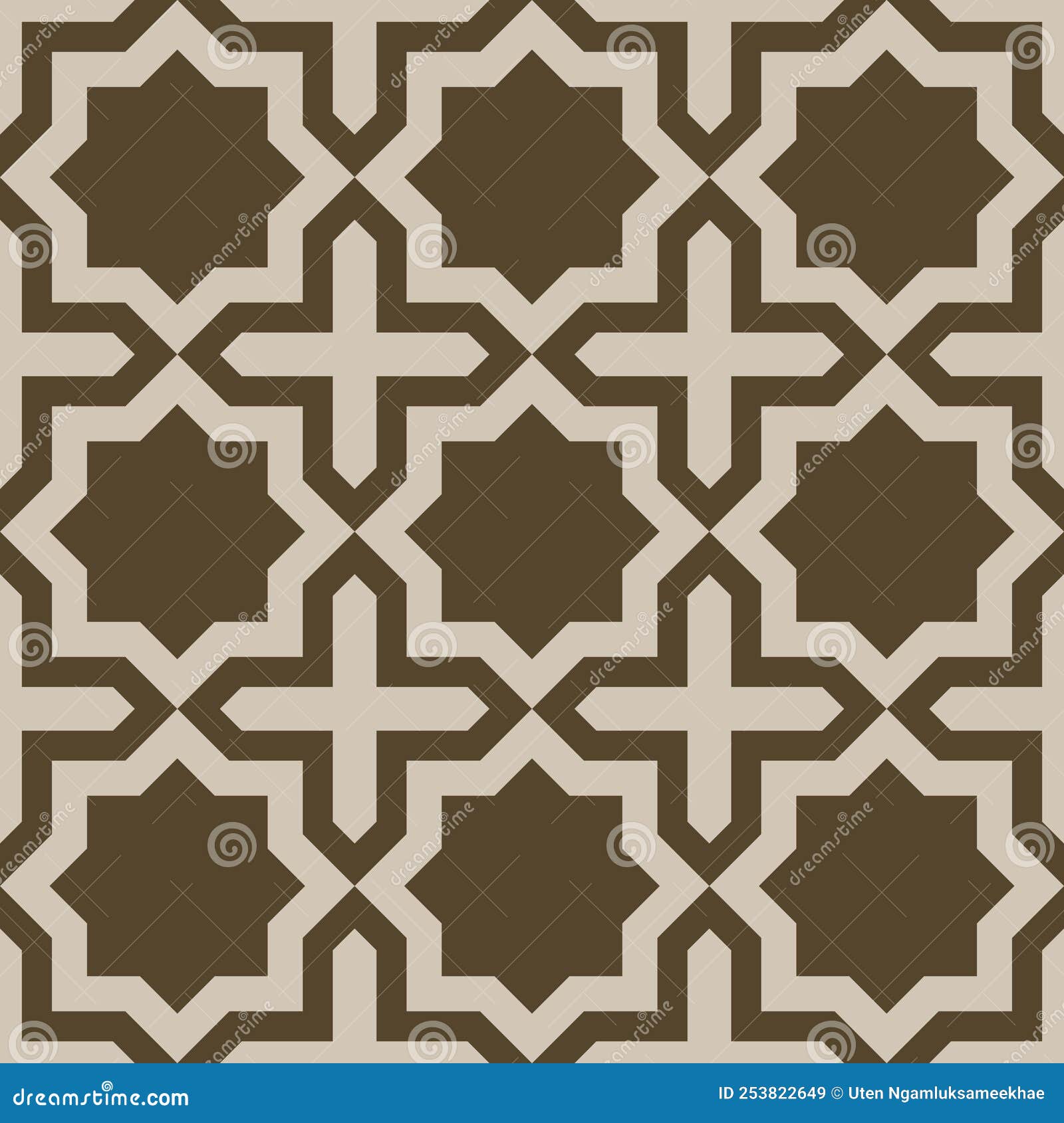 Seamless Eight-pointed Star and Cross Background Pattern Stock Vector ...