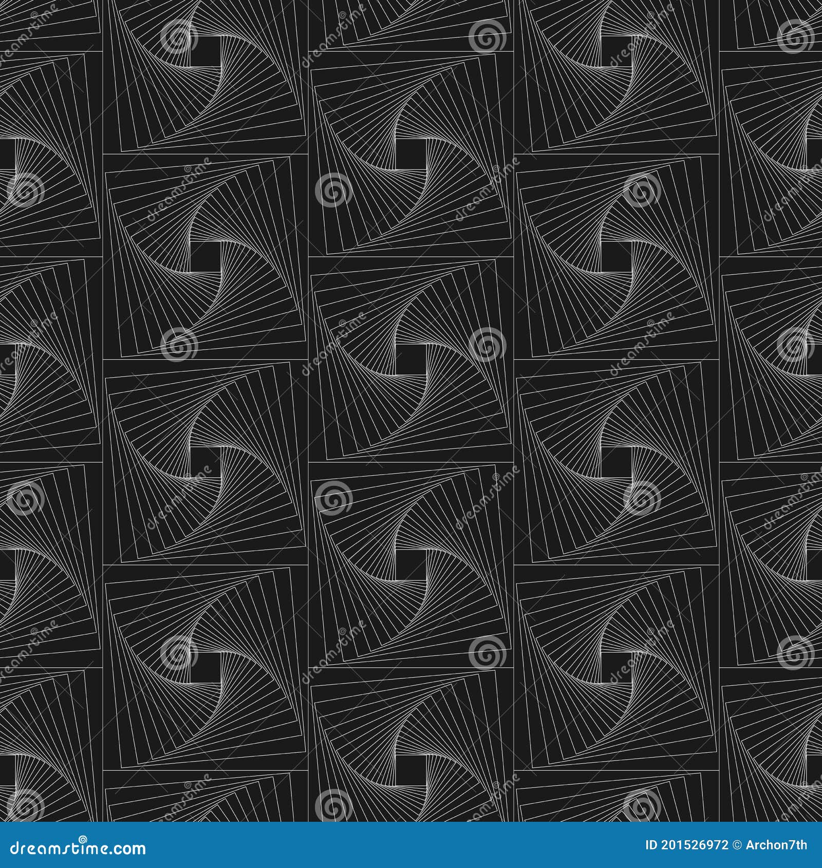 Seamless Elegant Black and White Swirl Pattern Background. Stock Vector ...