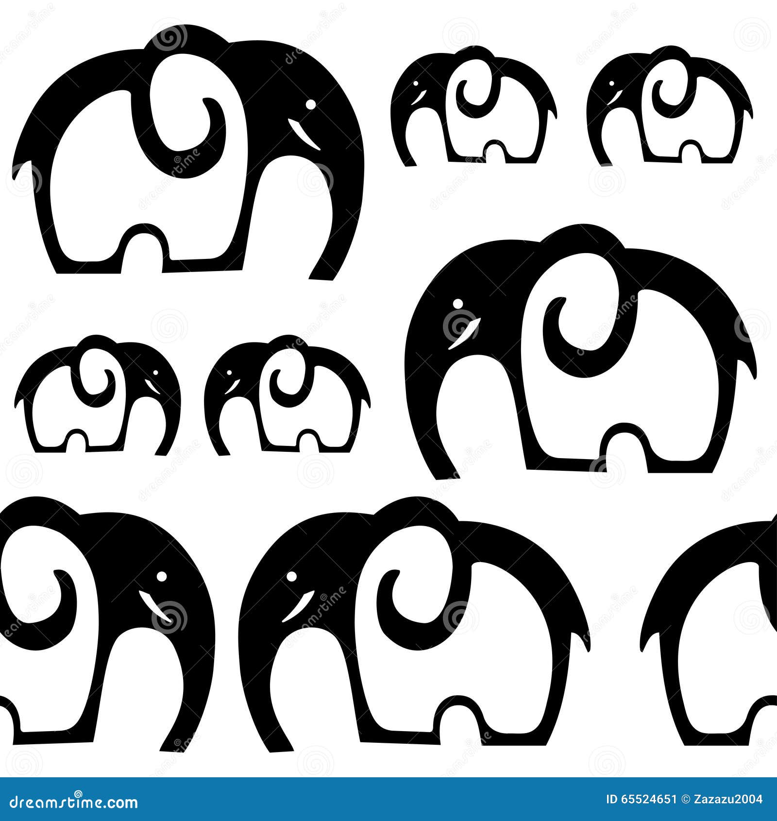 Seamless Elephant Pattern Cartoon Vector | CartoonDealer.com #48087701