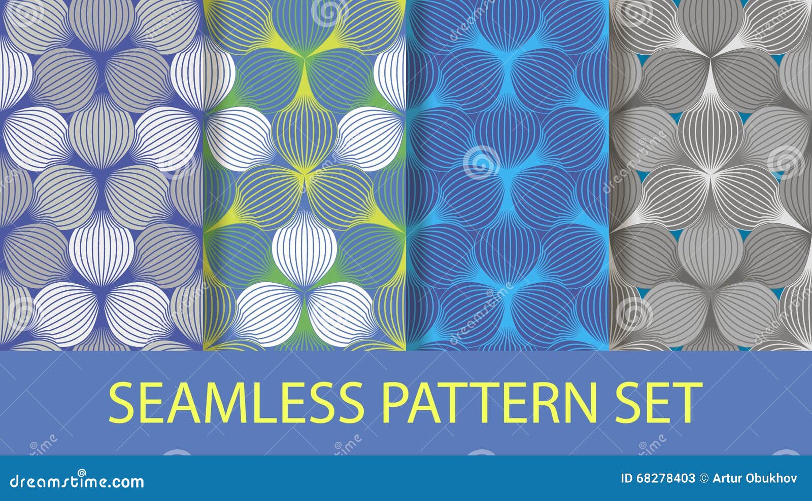 Seamless Ellipse Pattern Set Stock Vector - Illustration of grey ...