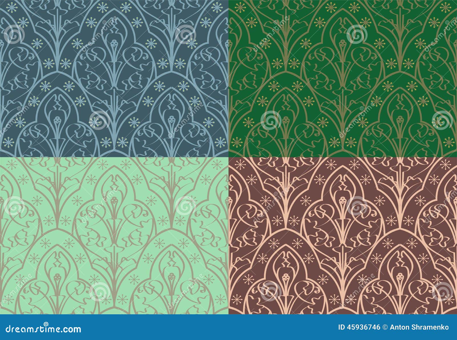 Seamless Elven Pattern stock vector. Illustration of arven - 45936746
