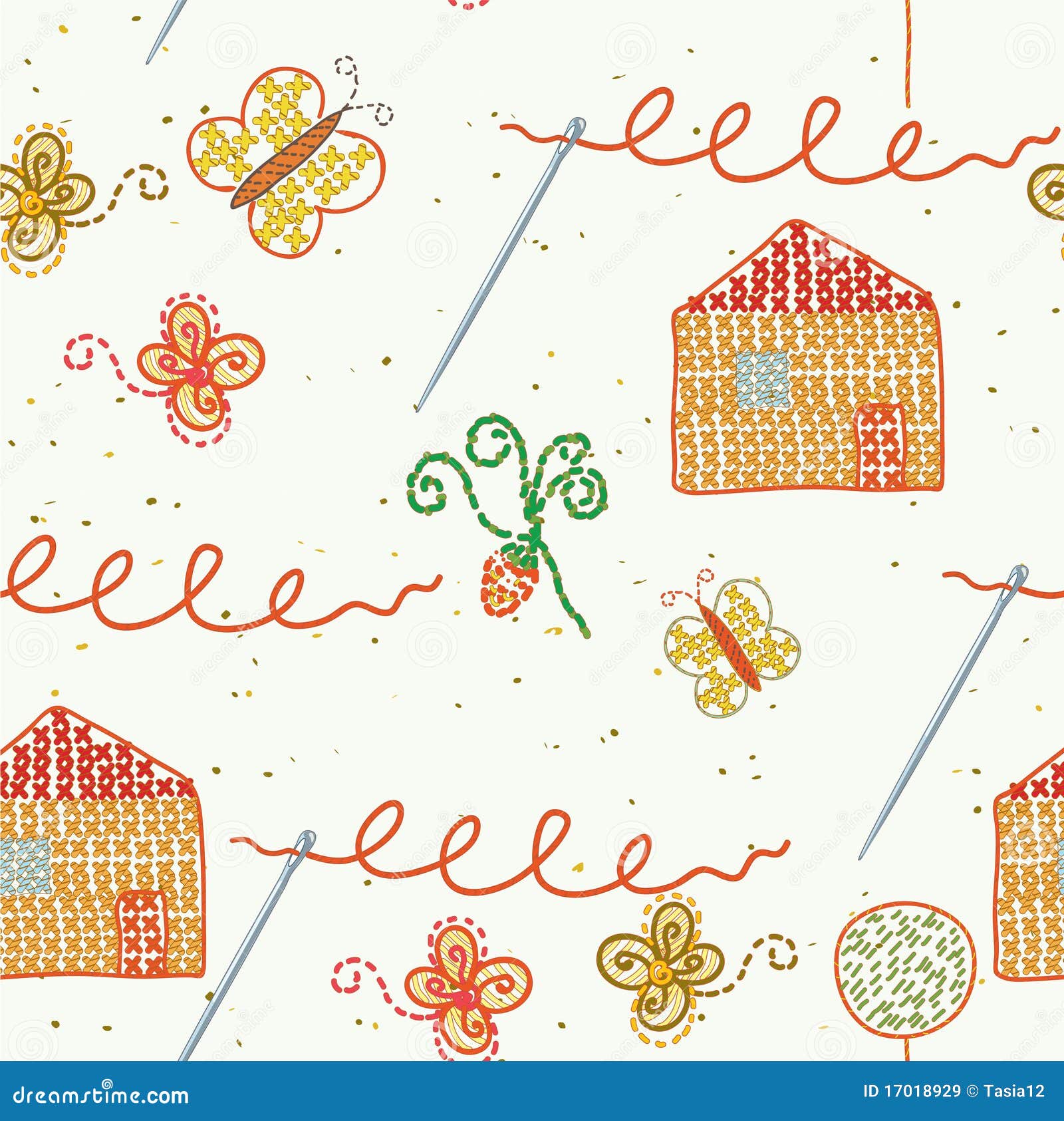 Seamless Embroidery Pattern Stock Vector - Illustration of custom ...