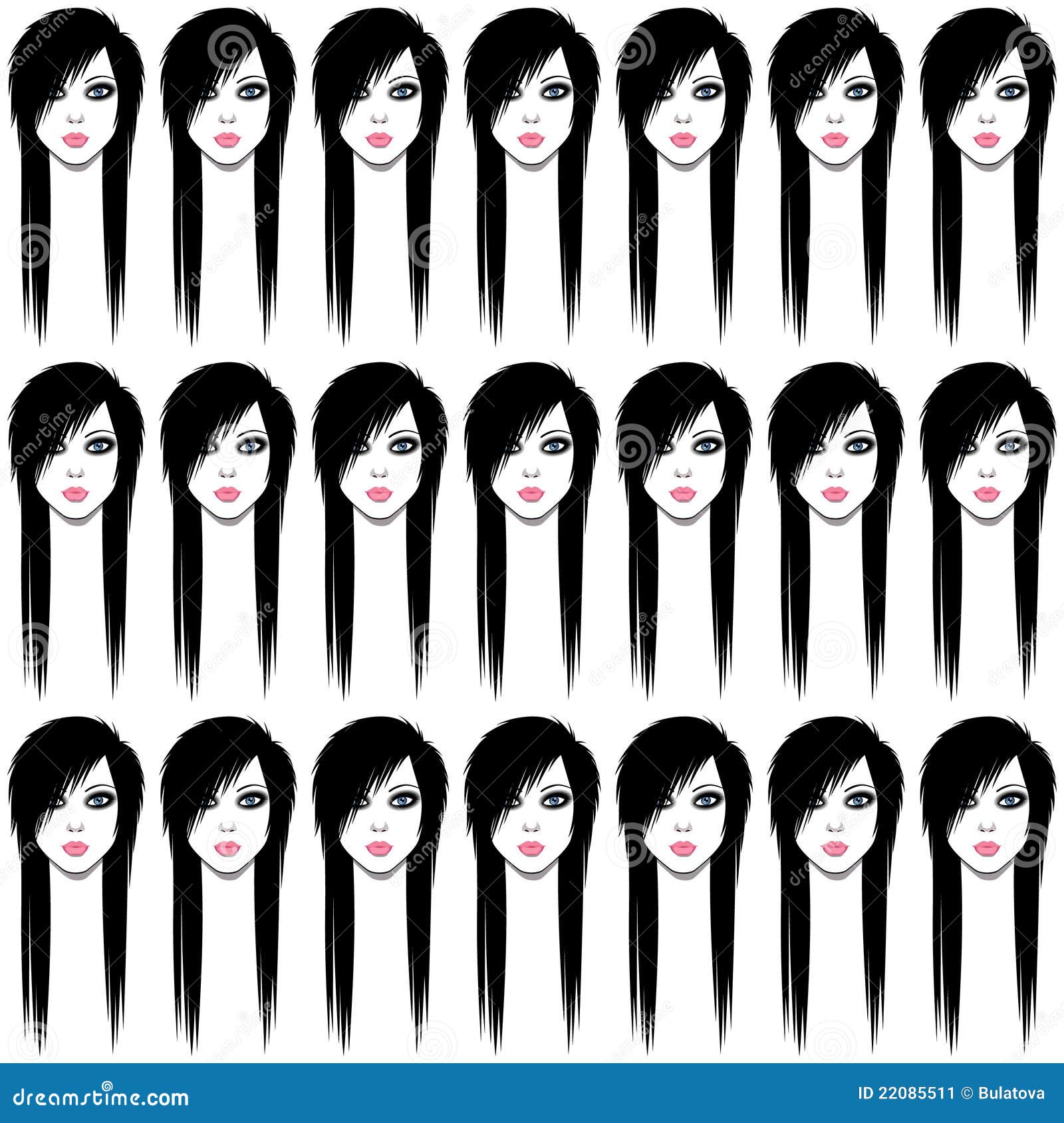 Seamless emo face pattern stock vector. Illustration of color - 22085511