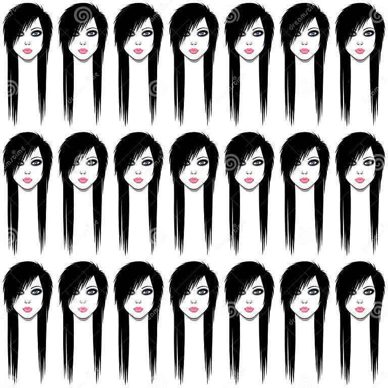Seamless emo face pattern stock vector. Illustration of color - 22085511