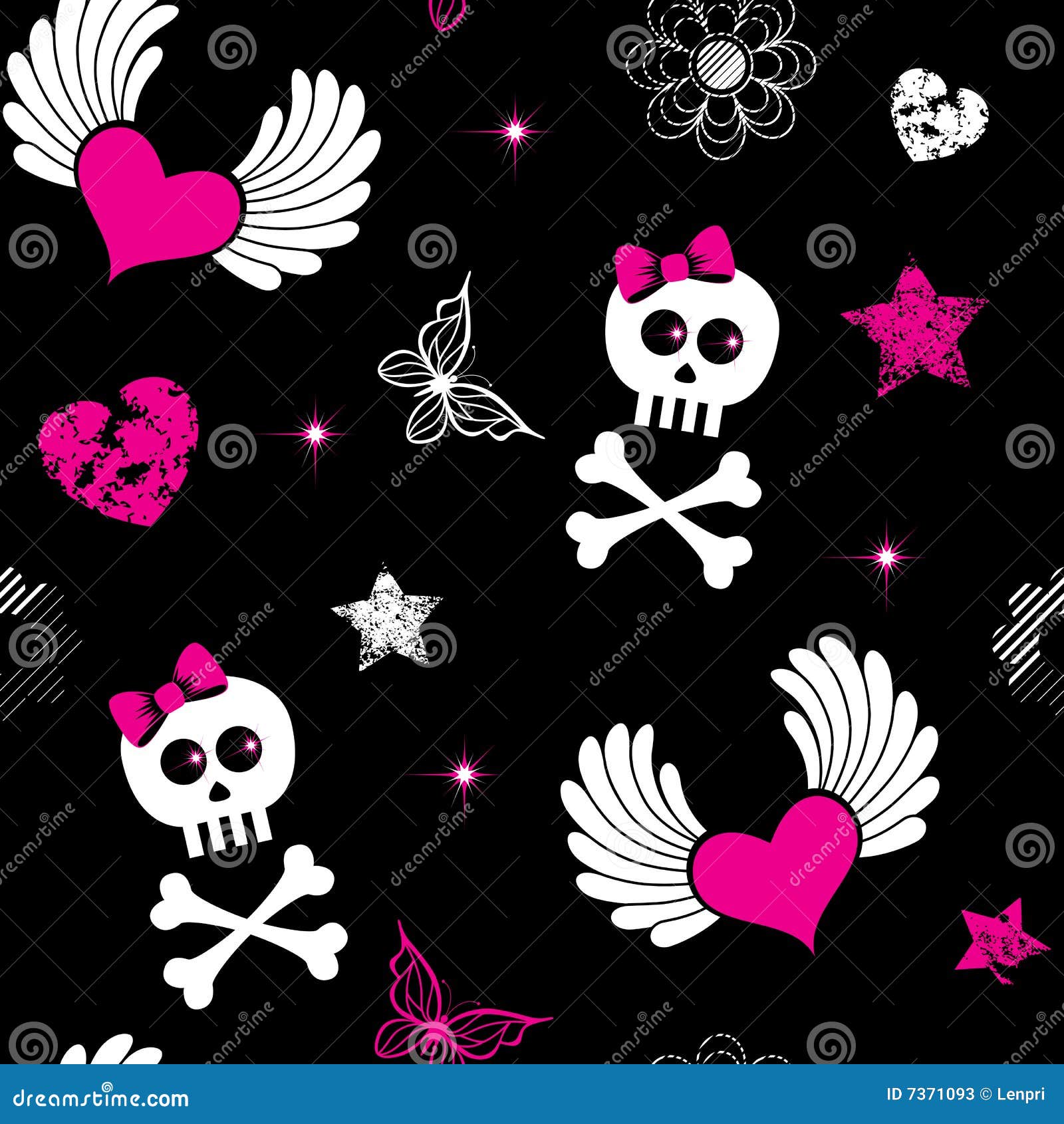 Seamless from emo symbols stock vector. Illustration of pattern - 7371093