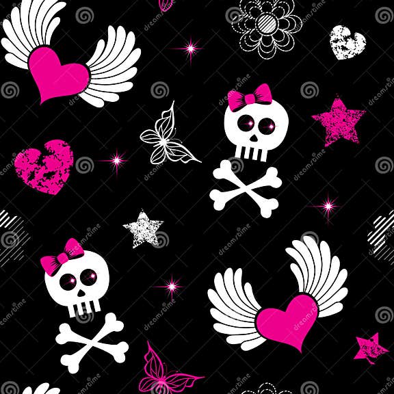 Seamless from emo symbols stock vector. Illustration of pattern - 7371093