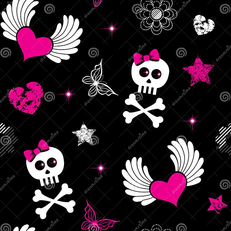 Seamless from emo symbols stock vector. Illustration of pattern - 7371093