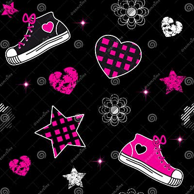 Seamless from emo symbols stock vector. Illustration of graphic - 7547166