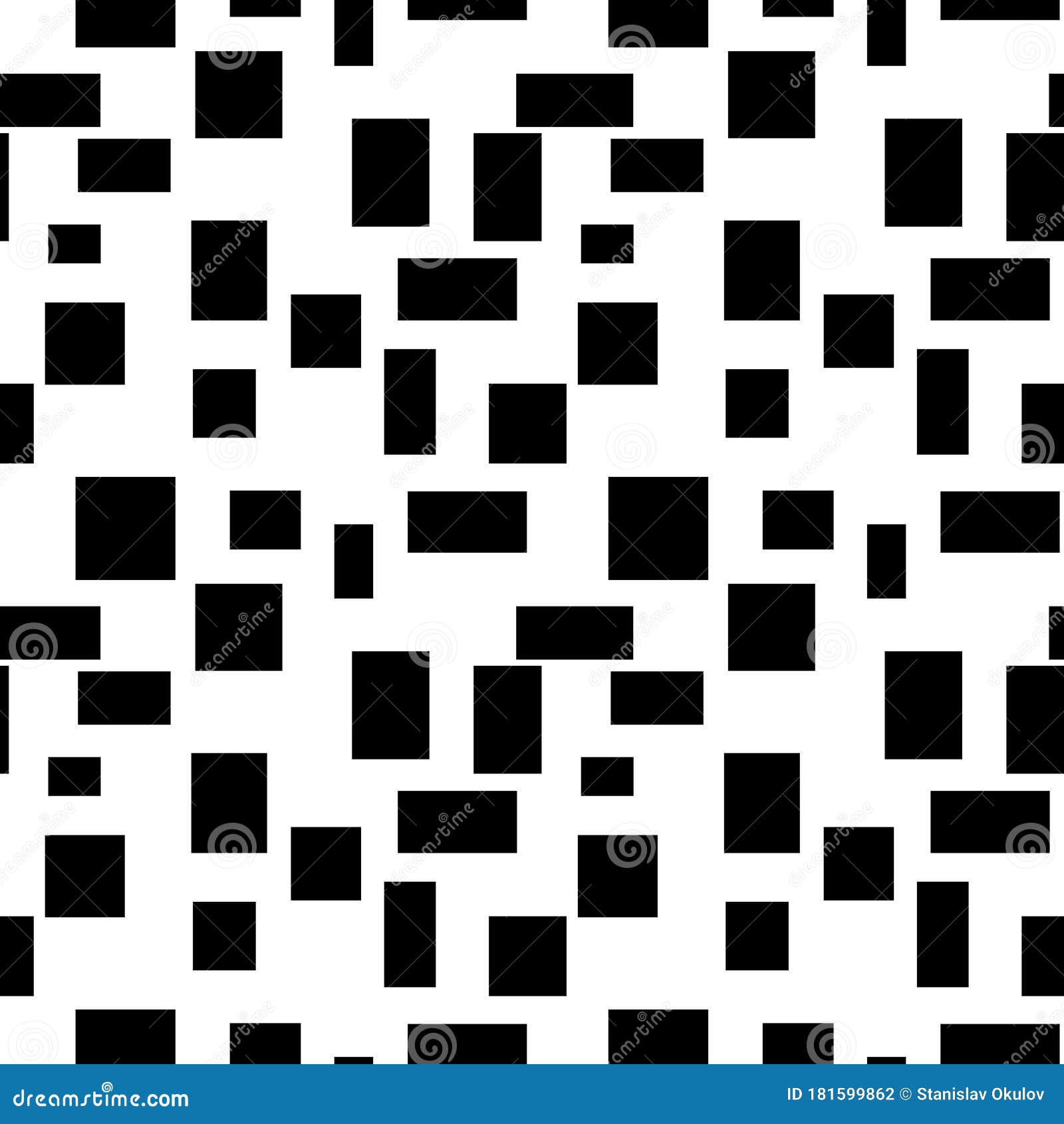 Seamless Endless Infinity Pattern of Geometric Black Rectangle Shapes ...