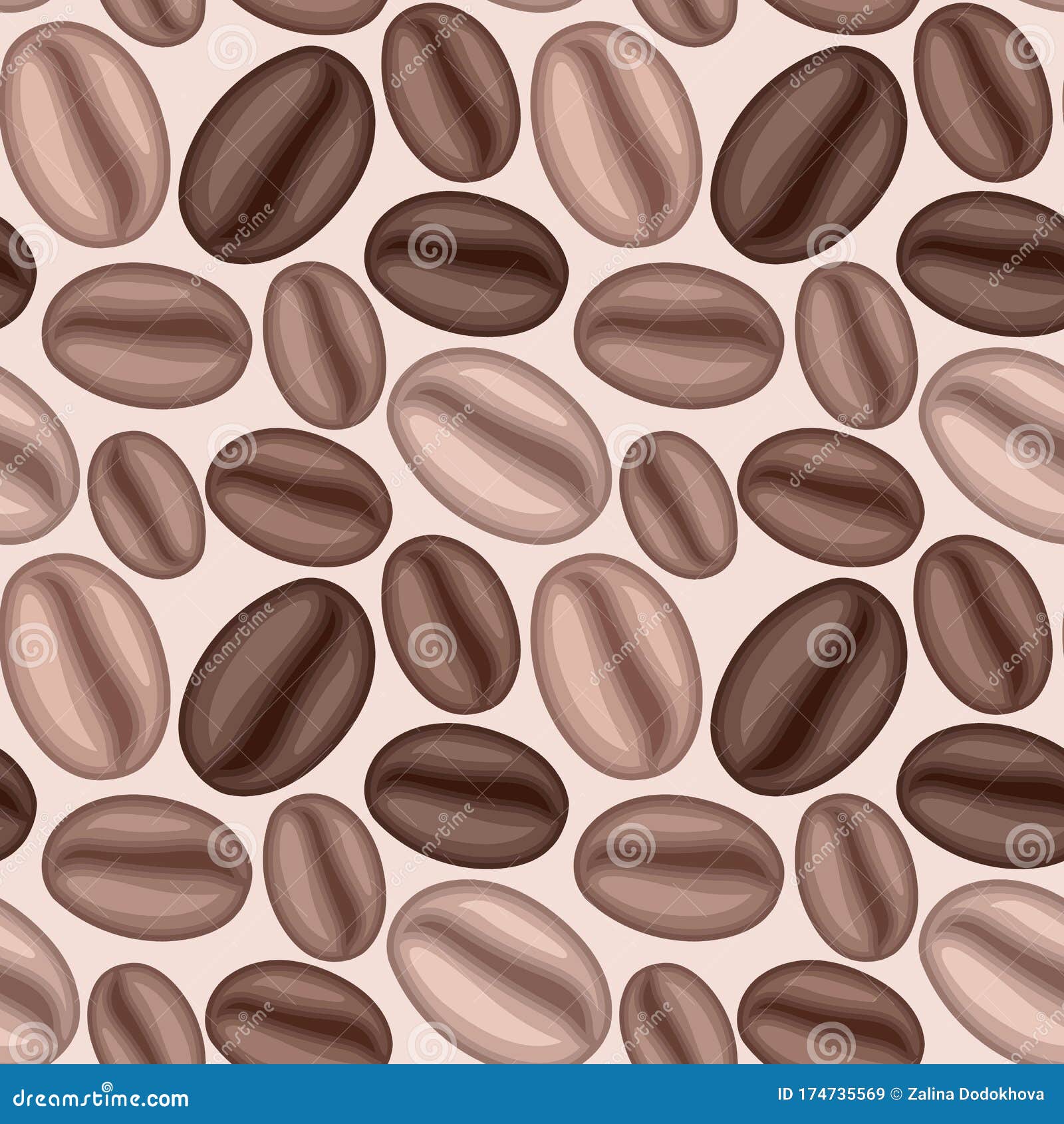 Seamless, Endless Pattern with Coffee Beans, Background for Cafe and ...