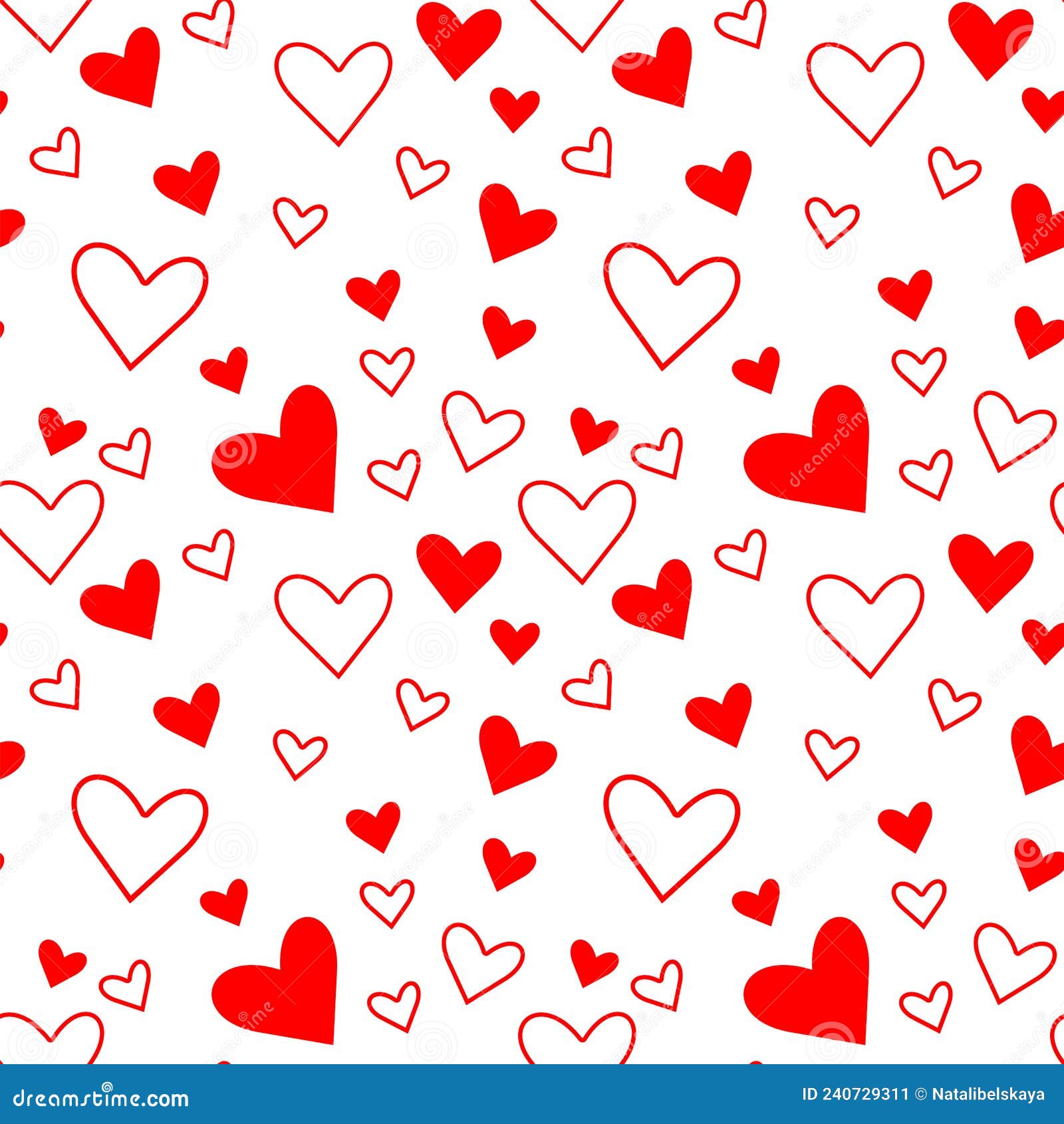 Seamless Endless Pattern in the Form of Hearts. Vector Repeat Texture ...