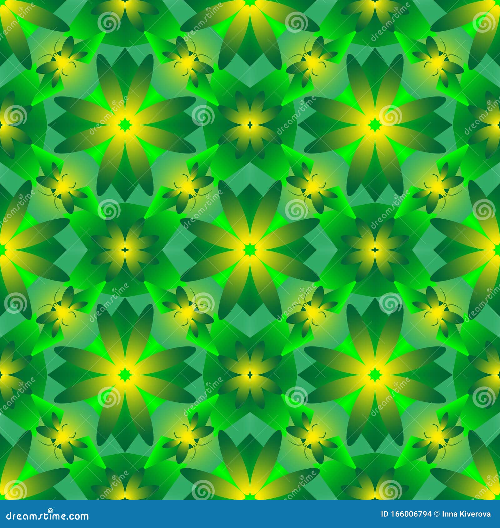 Seamless Endless Pattern of Green and Yellow Colors for Fabric or ...
